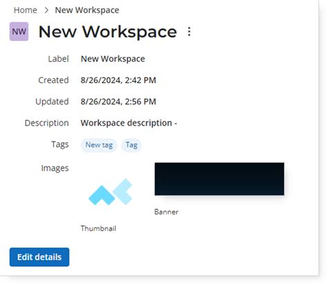 edit an existing workspace