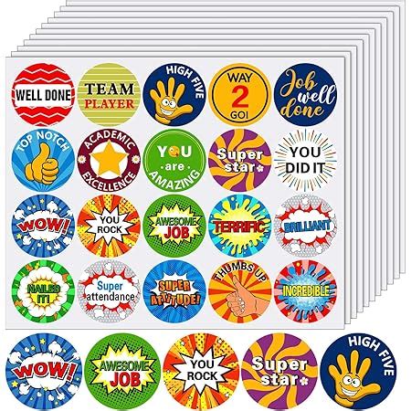1000 Pieces Teacher Reward Stickers Motivational Positive Stickers