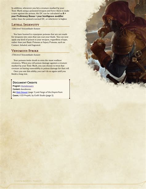 [5e] The Venomblade A Poison Focused Rogue Subclass R Dndhomebrew