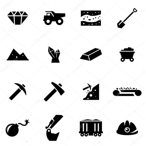 Vector Black Mining Icon Set Stock Vector Image By ©skarin1 76917093