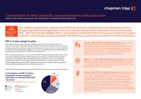 Chapman Tripp Consultation On New Zealands Second Emissions