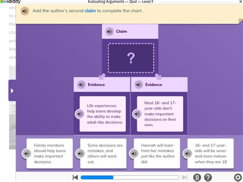 I Ready Evaluating Arguments Quiz — Level F Add The Authors Second Cl