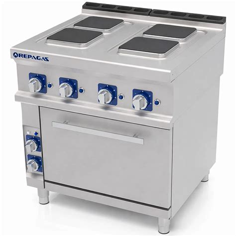 Cuina Elèctrica Industrial 750 4 Plaques Amb Forn Inox 164kw Per A
