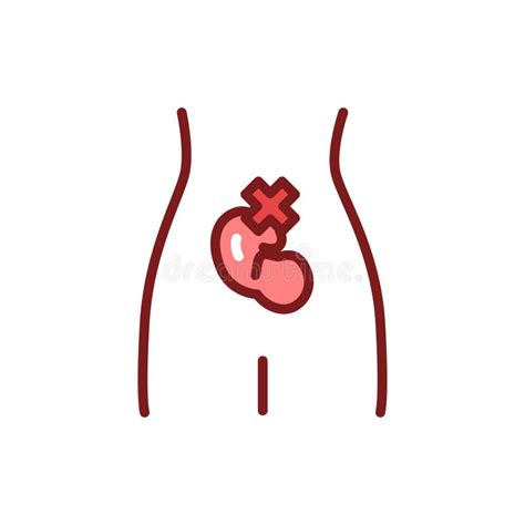 Infertility Color Line Icon Outline Pictogram For Web Page Stock