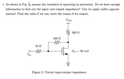 solved c as shown in fig 2 assume the transistor is operating in