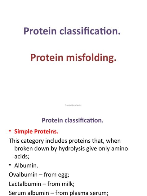 5protein Classification Pdf Alzheimers Disease Protein Folding