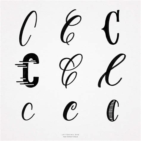 hand lettering c 9 ways to draw a c