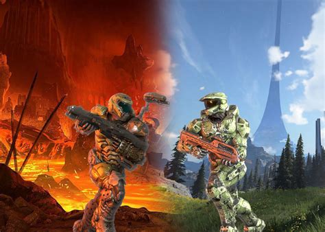 The Doom Slayer Vs Master Chief By Lightningbolterr On Deviantart