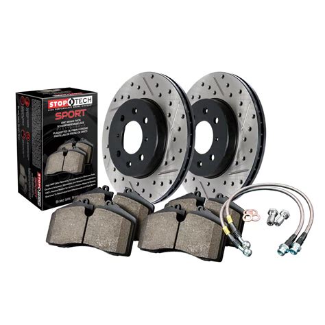 Stoptech Challenger Sport Axle Drilled And Slotted Brake Rotor And Pad