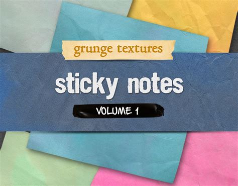 Grunge Textures Sticky Notes V1