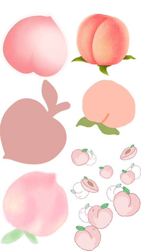 桃子 水蜜桃 桃 Png 粉色 插画