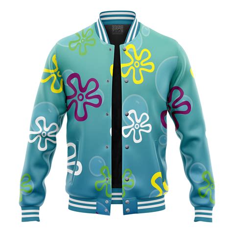 Bikini Bottom Pattern Spongebob Squarepants Varsity Jacket Anime Ape