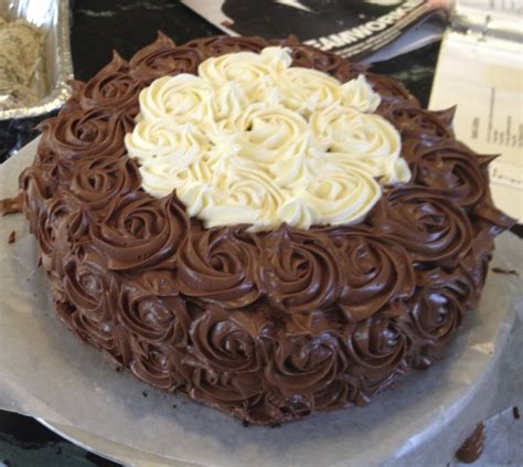 Chocolate Swirl Cake With White Frosting