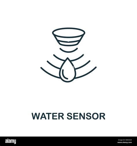Water Sensor Outline Icon Thin Line Style From Sensors Icons Collection Pixel Perfect Simple