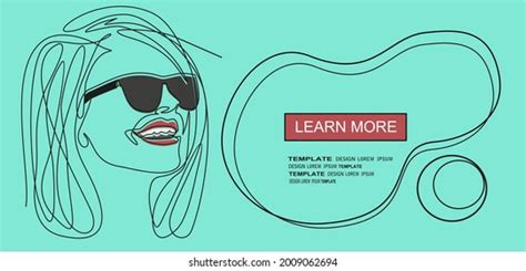 Woman Face Glasses Continuous Line Drawing Stock Vector Royalty Free