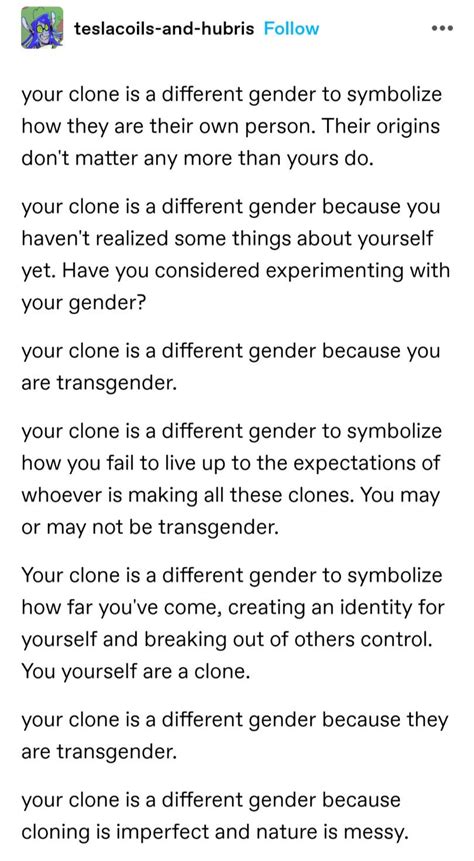 Variations On The Opposite Sex Clone Trope Rcuratedtumblr