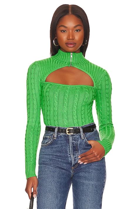 Superdown Tanya Cut Out Sweater In Green Revolve