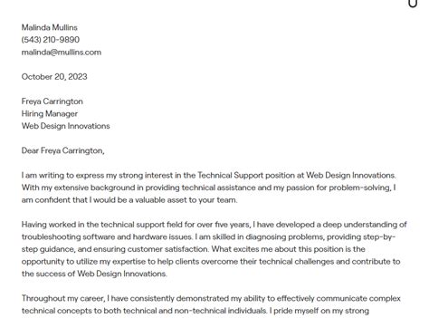 3 Technical Support Cover Letter Examples With In Depth Guidance