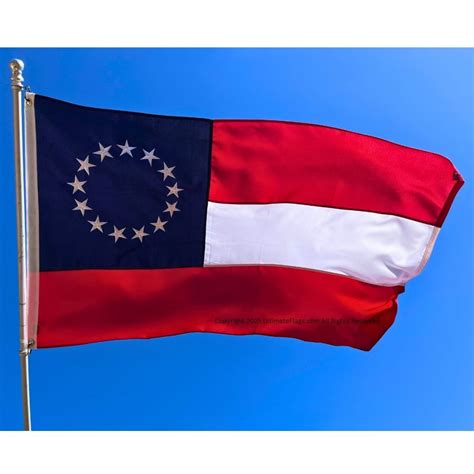 1st National Confederate Flag 13 Stars And Bars Sewn Nylon