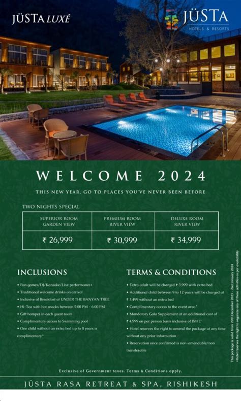 Justa Rasa Rishikesh 4 Luxury Resort Facing River