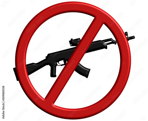 Gun Control Illustration Semi Automatic Weapon Ban Stock Vector