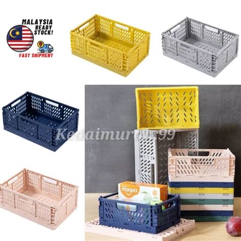 Foldable Plastic Box Multifunction Table Storage Box Basket Box