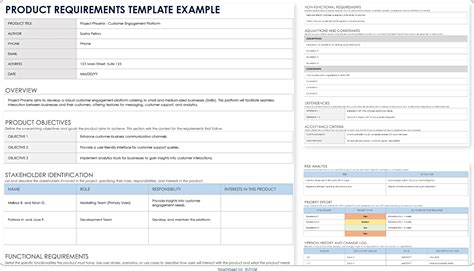 Simple Project Requirements Template