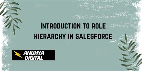 Anuhya Digital On Linkedin Introduction To Role Hierarchy In Salesforce