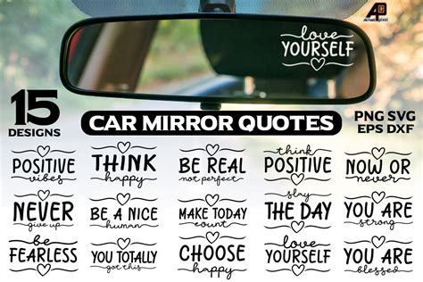 Car Mirror Saying Quotes Sticker Bundle Graphic By Actual Pixel