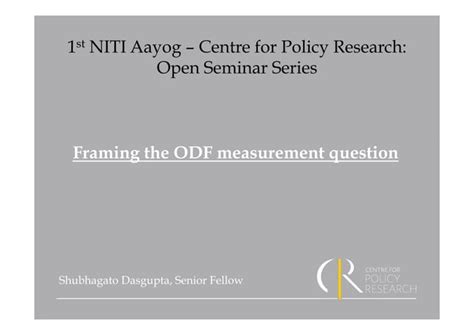 Measuring Odf Communities Ppt