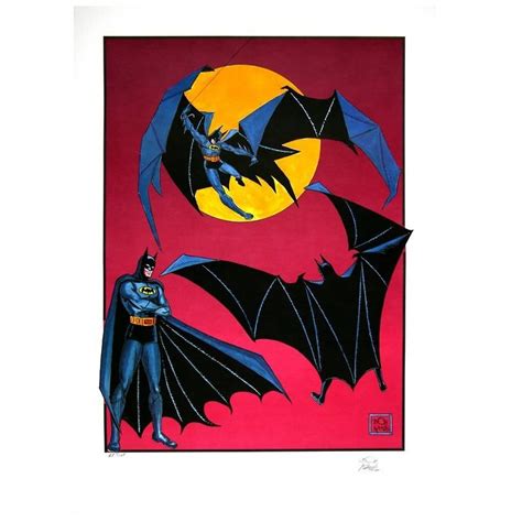 1985 Bob Kane Signed Batman Poster Lithograph Limited Edition At