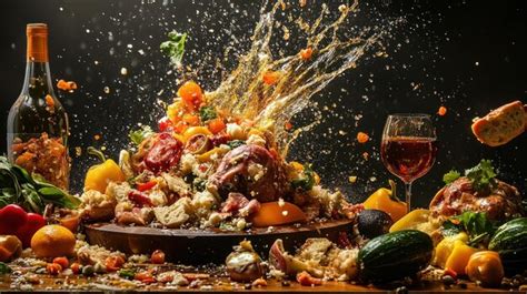 A Culinary Explosion Of Food And Drink Premium Ai Generated Image