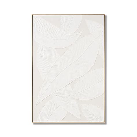 Moma White Leaves Canvas Adairs
