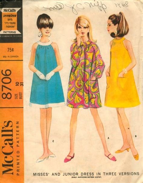 Mccalls 8706 Tent Dresses Pattern Mccalls Patterns Dress Vintage