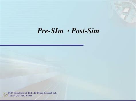Ppt Pre Sim ， Post Sim Powerpoint Presentation Free Download Id