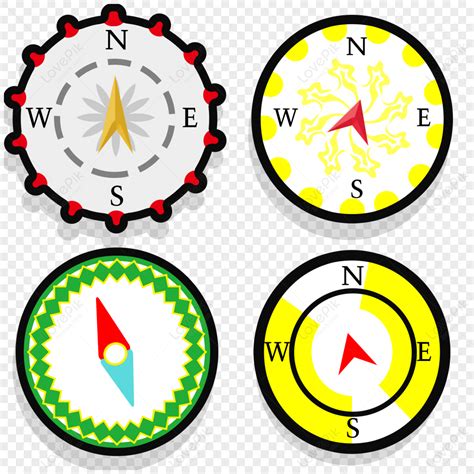 Simple Flat Circular Compasscombinationnorth Arrowdirection Png