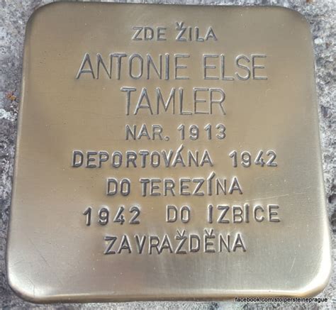 Tamler Antonie Else Map Of Pragues Stolpersteine Kamenů Zmizelých Praha Mapotic