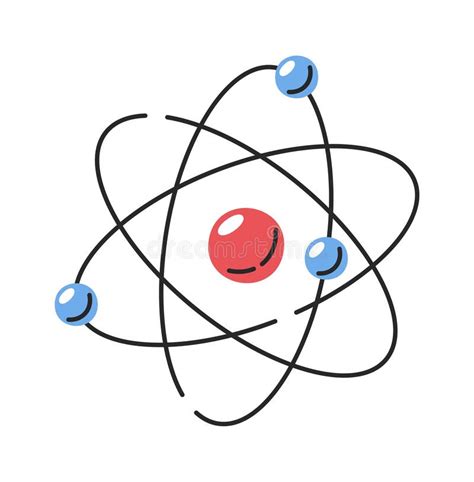 Electrons Orbiting Atomic Nucleus Doodle Stock Vector Illustration Of