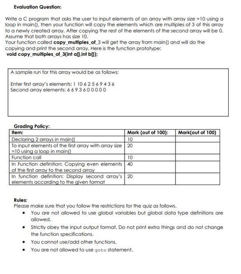 Solved Evaluation Question Write A C Program That Asks The Chegg