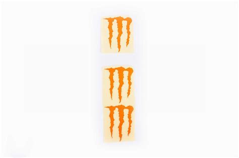Наклейка Логотип MONSTER ENERGY (5x6см, 3шт, Оранжевая) (#HTC10103 ...