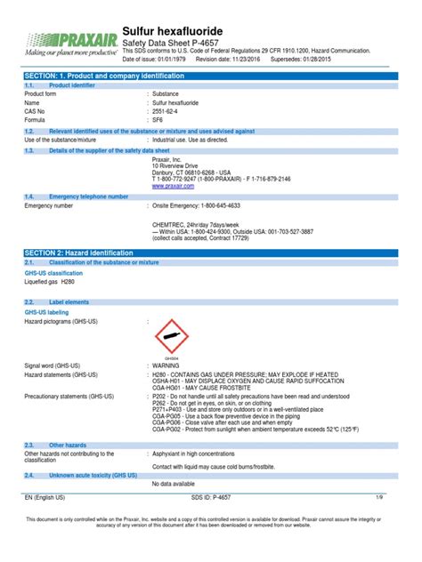 Msds Sf6 Pdf Firefighting Firefighter
