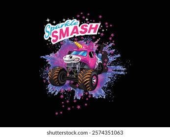 Sparkle Smash Monster Truck Coloring Page Free [2025]