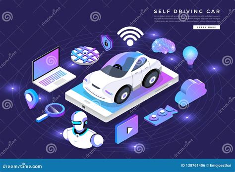 Autonomous Car Self Driving Technology Stock Vector Illustration Of Electric Intelligent