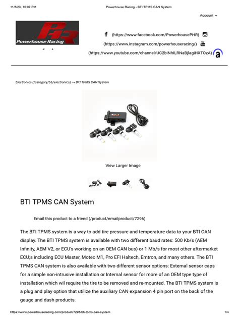 Powerhouse Racing Bti Tpms Can System Pdf