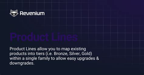 Product Lines Revenium Developer Docs