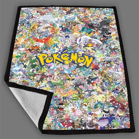 Pokemon All Character Blanket Fleece Design Bedding Quilt Throw