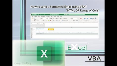 How To Send A Formatted Email From Excel Using Vba Code YouTube