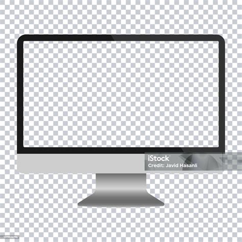 투명 그림자가 있는 흰색 배경에서 격리된 벡터 랩톱입니다 투명한 배경 컴퓨터 모니터에 대한 스톡 벡터 아트 및 기타 이미지