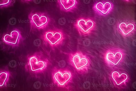 Neon Pink Background With Hearts Neon Pink Hearts Wallpaper