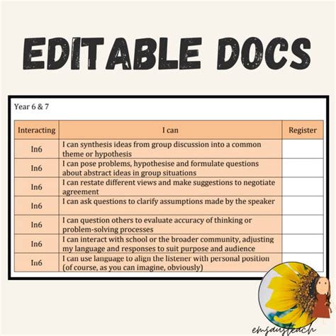 Stage 3 Literacy And Numeracy Progressions Editable Doc Nsw Outcomes V2